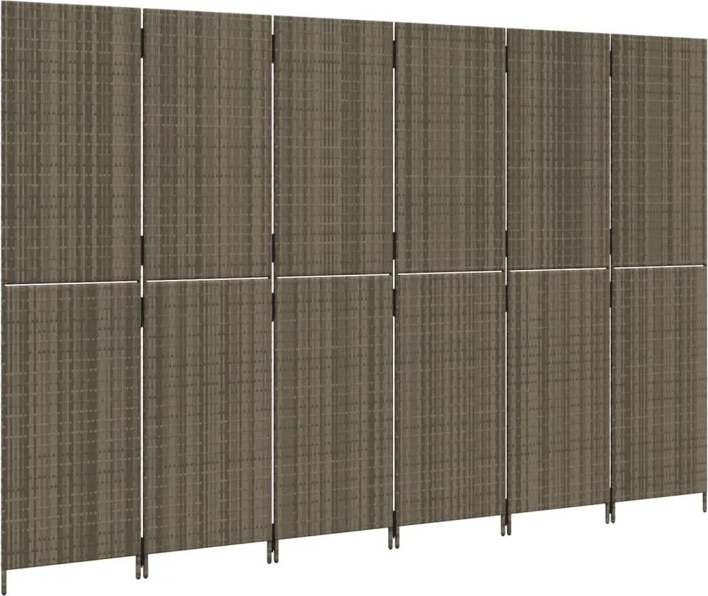 vidaXL Dělicí stěna 6 panelů polyratan [365354] Barva: Černá