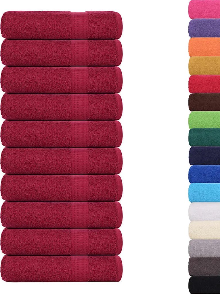 Ručníky FROGN 10 ks bordó 100x150 cm 360 g/m² 136742