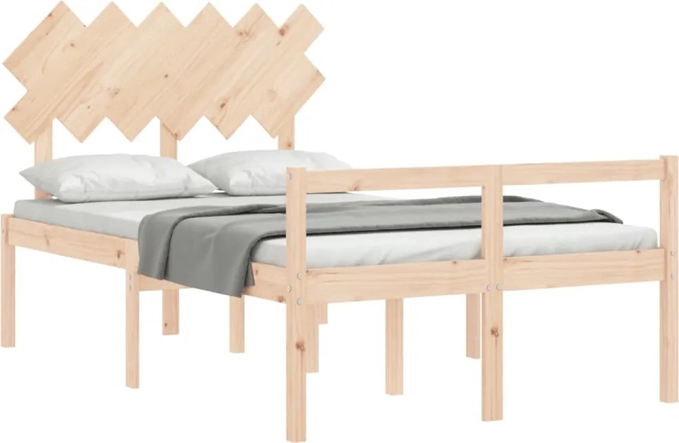 Postel s čelem pro seniory Small Double masivní dřevo 3195516
