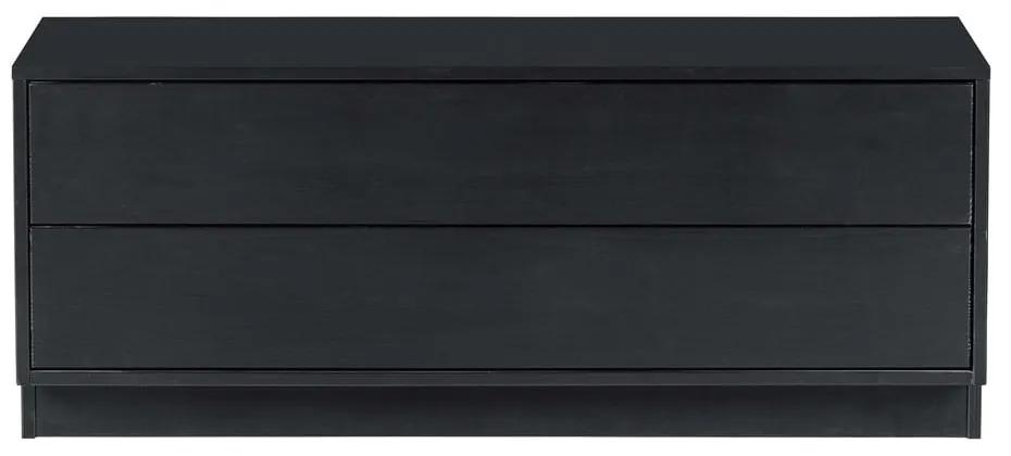 Černý modulární TV stolek z borovicového dřeva 100x40 cm Finca – WOOOD