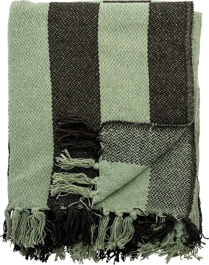 Zelená deka z recyklované bavlny 130x160 cm Frello – Bloomingville