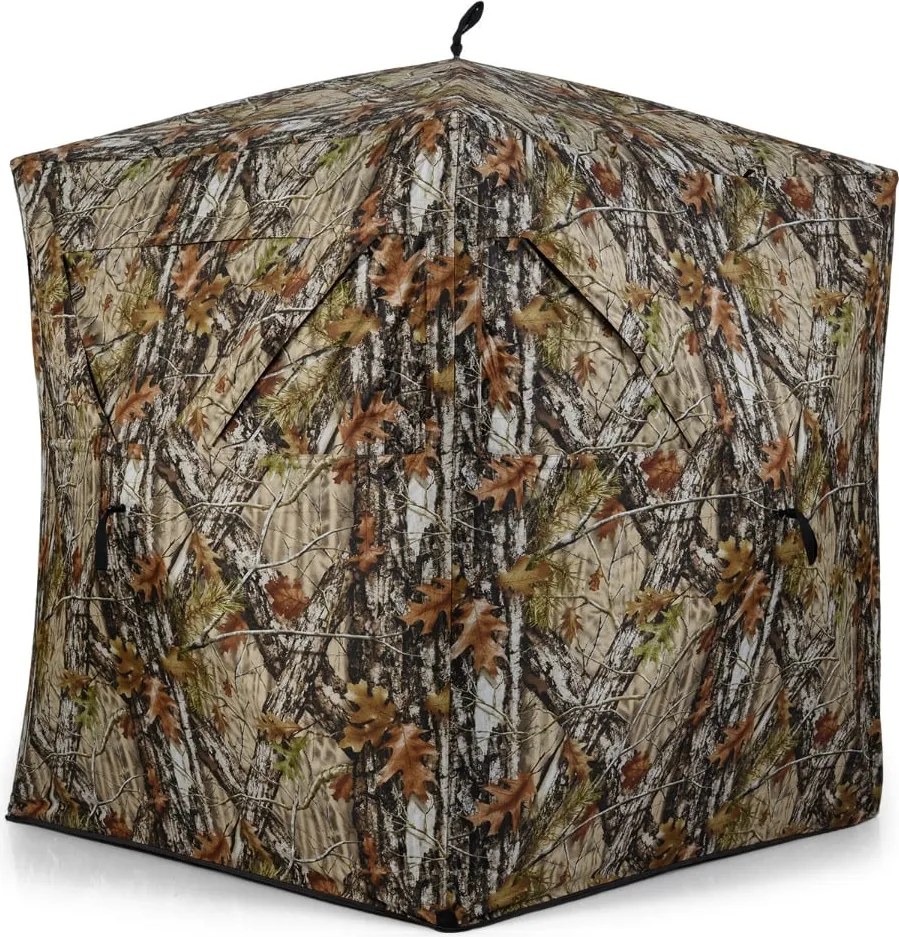 Costway Hunting Blind 2-Person Pozemní stan s tichým posuvným oknem Přenosný