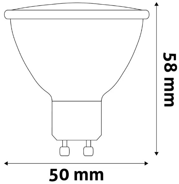 Prémiová LED žárovka GU10 7W 600lm, studená, ekv. 48W, 3 roky