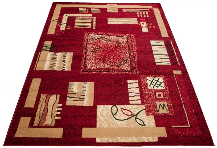 Kusový koberec ATLAS 5067D Červený Rozměr: 100x200 cm