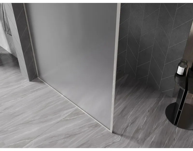 Mexen, Mexen Kioto-XF sprchová stěna s rámem 90 x 202 cm, matná 10 mm, matný nikl - 800-090-104-97-30-X