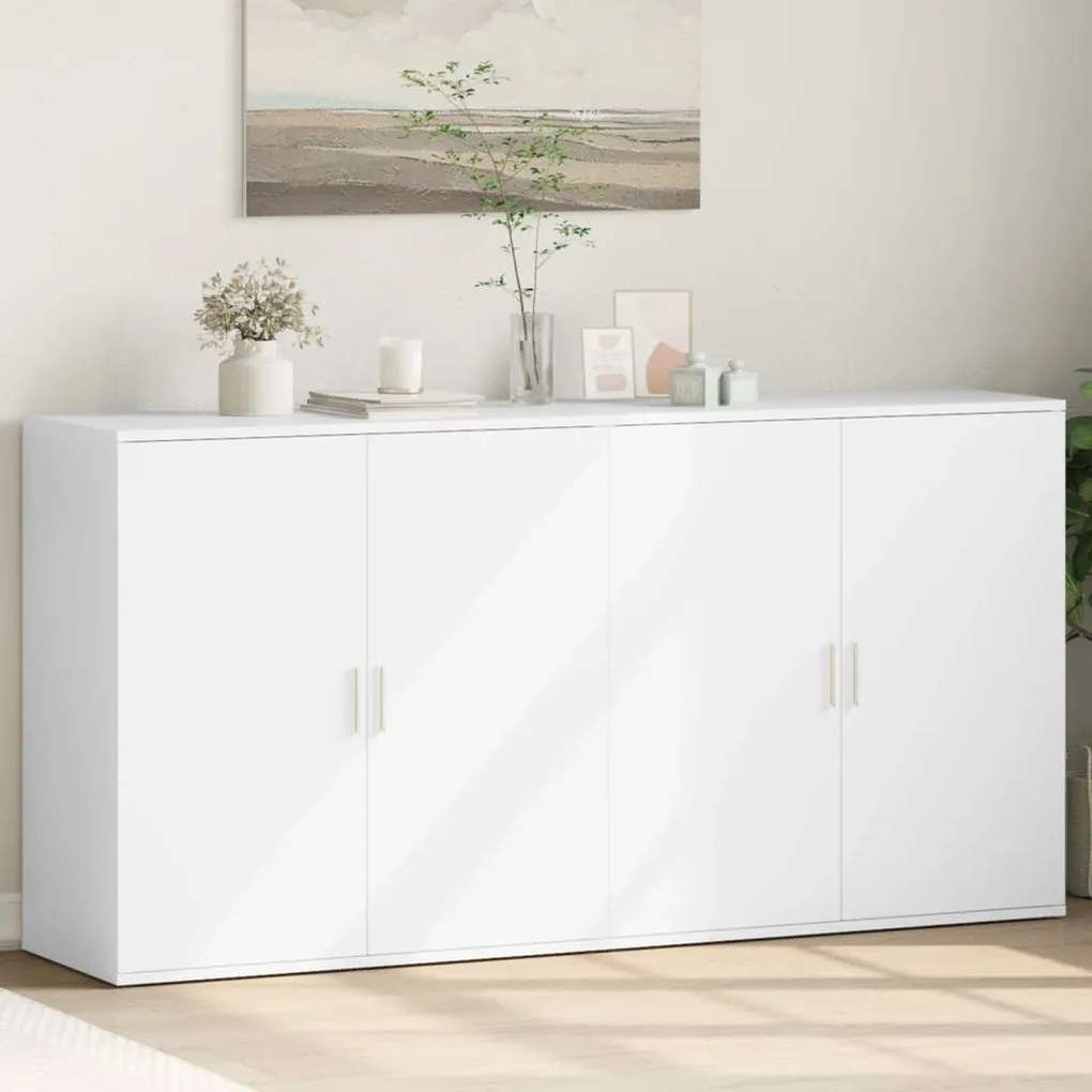 Příborníky 2 ks bílé 79 x 38 x 80 cm kompozitní dřevo 3276602