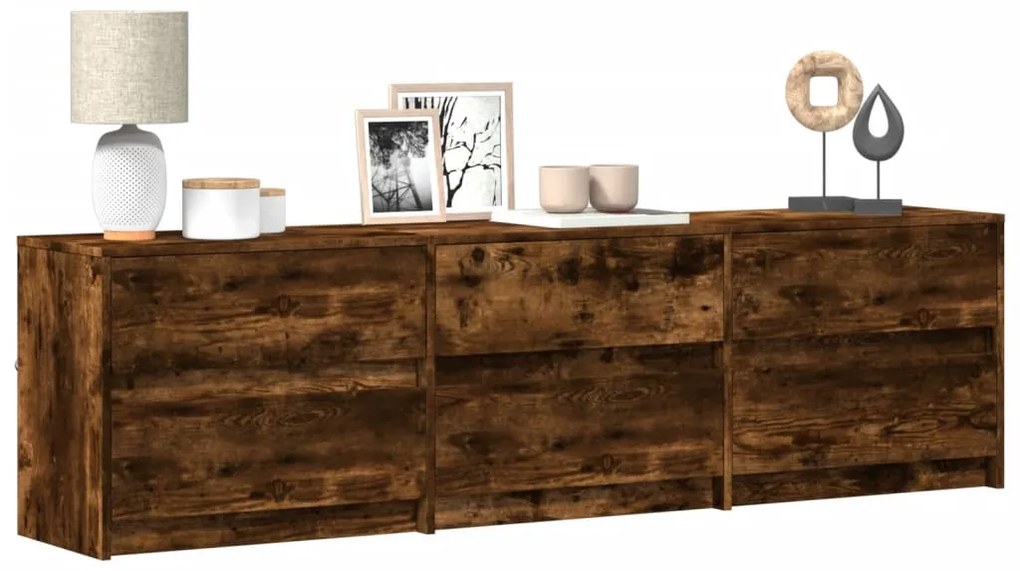 TV skříňka s LED kouřový dub 180 x 34 x 50 cm kompozitní dřevo 3307930