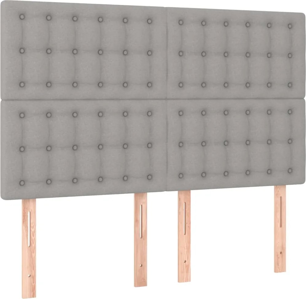Box spring postel s matrací světle šedá 140 x 200 cm textil 3136917