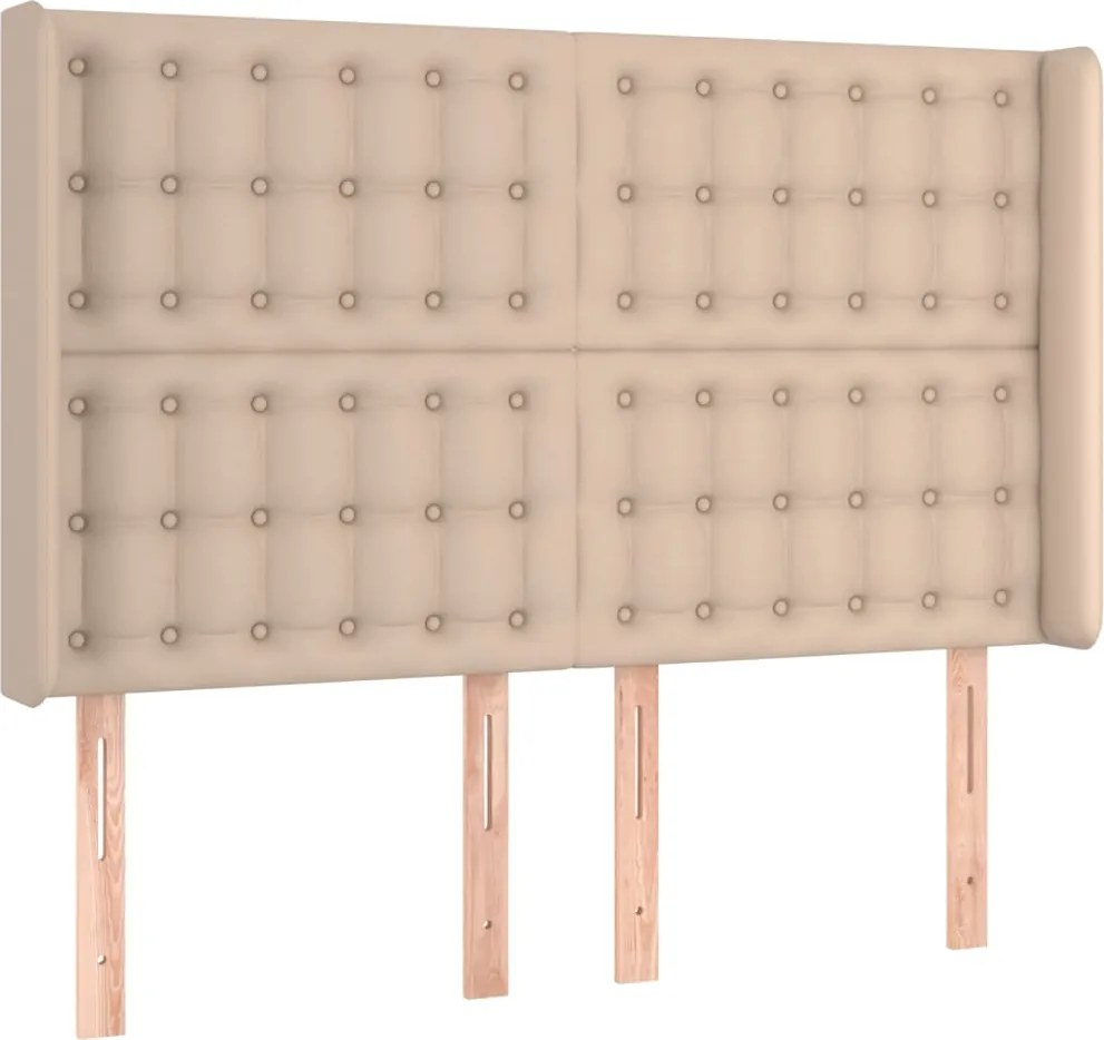 Box spring postel matrace a LED cappuccino 140x200cm umělá kůže 3139390