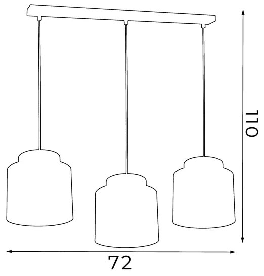 Lustr na lanku FRODI 3xE27/60W/230V černá