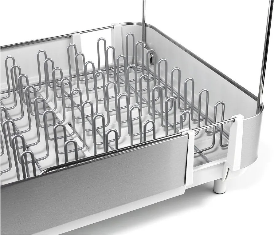 Nastavitelný plastový odkapávač ve stříbrné barvě 35,5x38 cm Extend Steel Plus – Joseph Joseph