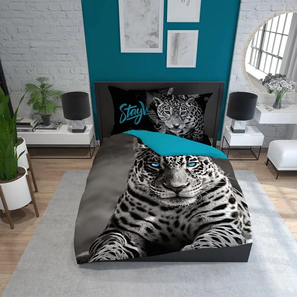 Detexpol Bavlněné povlečení 220x200 gepard 3737 A 2 povlaky na polštář 70x80 Holland Natura 69