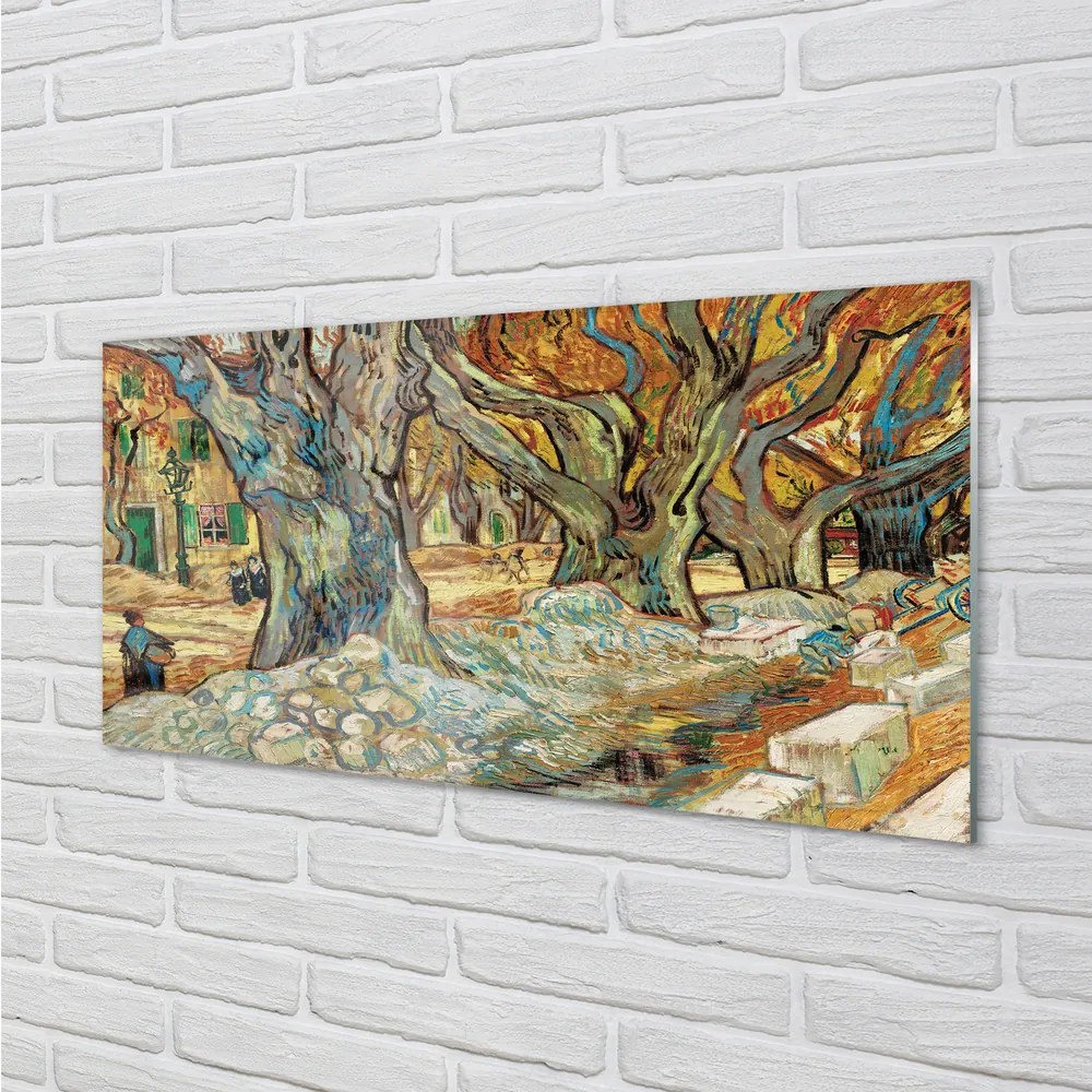 akrylový obraz Art abstraktní městský trh 125x50 cm