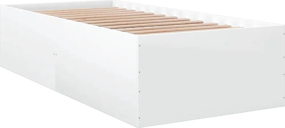 Rám postele bílý 100 x 200 cm kompozitní dřevo 3280958