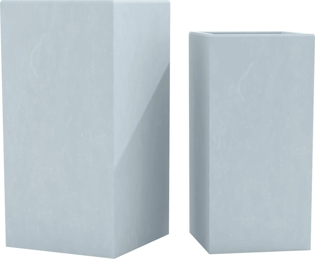 Sada 2 ks květináčů 3 square - šedá
