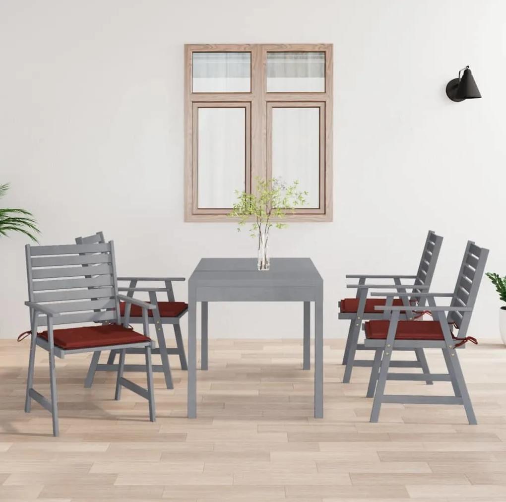 vidaXL Zahradní jídelní židle s poduškami 4 ks masivní akáciové dřevo [3078409] Barva: Modrá
