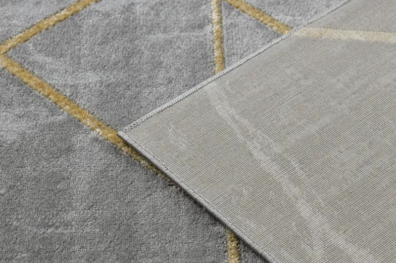 Dywany Łuszczów, Kusový koberec Emerald geometric 1012 grey and gold, 120x170, šedá, chodba / předsíň