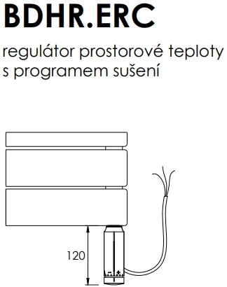 ELVL Bitherm elektrický radiátor BDHR.ERC s vertikálním regulátorem 450 x 1510 mm, bílý