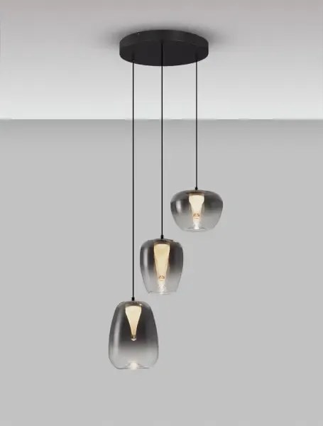 Designový lustr Oblo 3 Černá