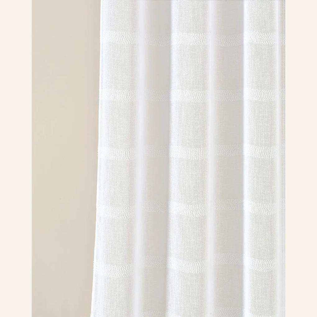 Room99 Záclona na pásce Maura Pásky Barva: Krémová, Velikost: 140 x 250 cm