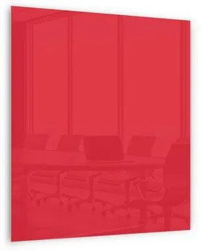 Skleněná magnetická tabule Memoboard, červená, 80 x 60 cm