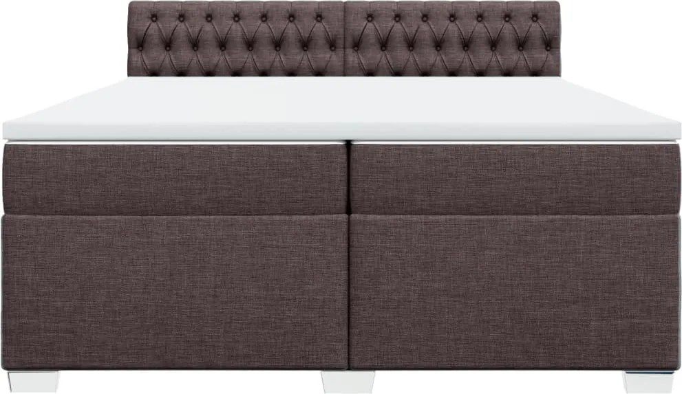 Box spring postel s matrací tmavě hnědá 200x200 cm textil 3286005