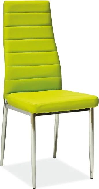 MAXIVA Jídelní židle - H-261 Chrom, ekokůže, chromované nohy, různé barvy na výběr Čalounění: zelená (ekokůže)