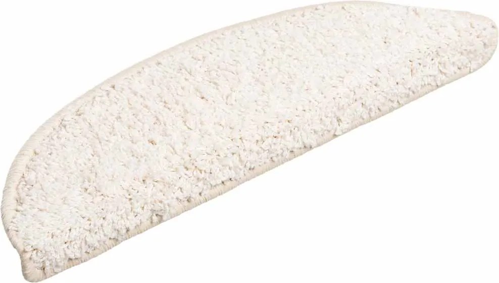 Schodové rohože 15 ks 56 x 17 x 3 cm bílé půlkulaté 133898