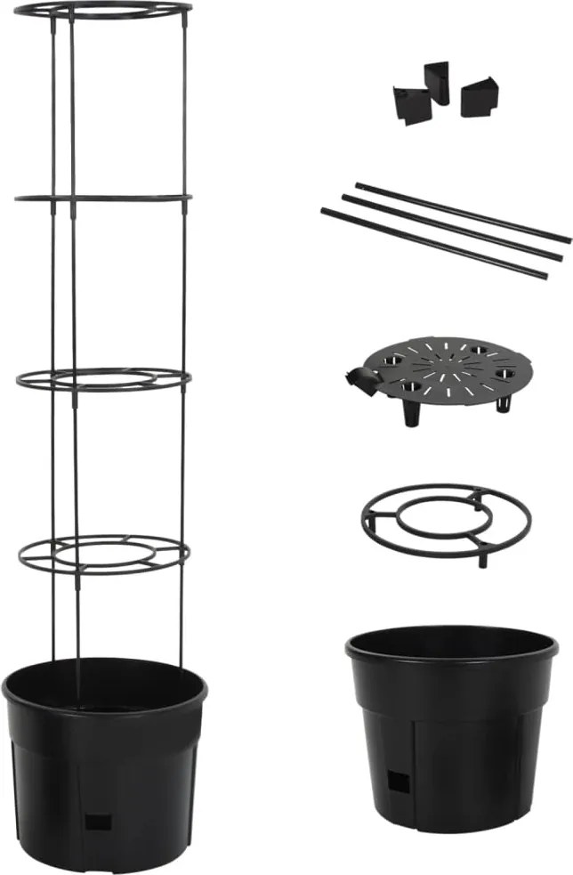 Truhlík na pěstování rajčat antracit Ø 39 x 150 cm polypropylen 152210
