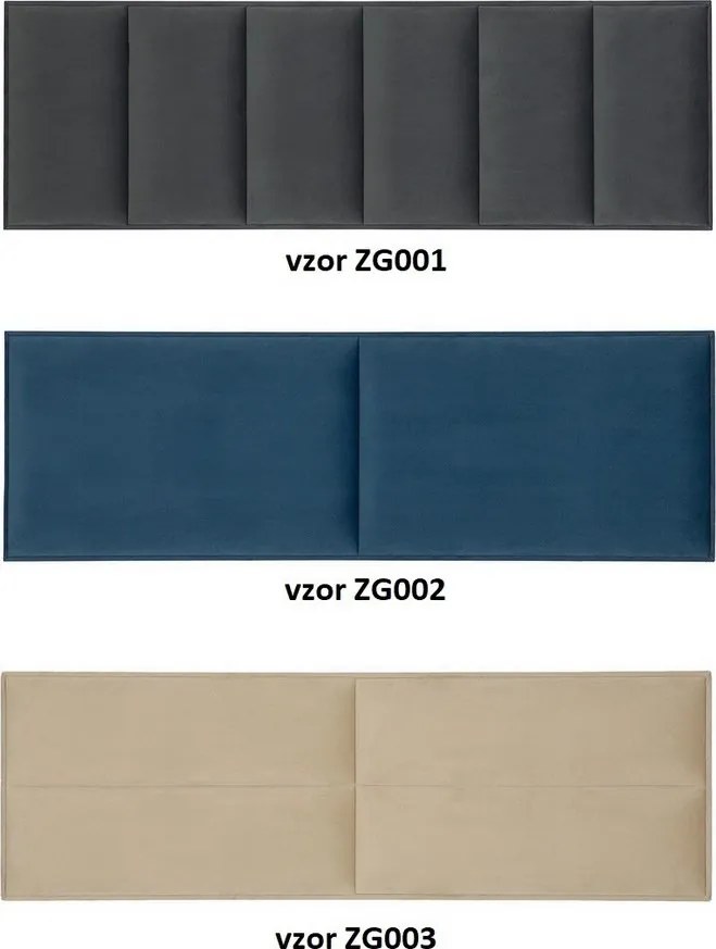 Casarredo - Komfort nábytek Postel GRAUS 180x200 s čalouněným čelem, výběr barev | potah: venus-velvet-2920,Vyberte si vzor čela z obrázku:: ZG001,barva: buk-bez-moření-buk