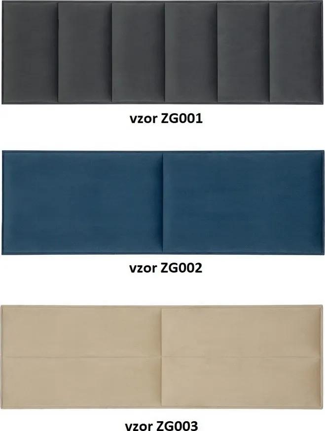 Casarredo - Komfort nábytek Postel GRAUS 180x200 s čalouněným čelem, výběr barev | potah: venus-velvet-2920,Vyberte si vzor čela z obrázku:: ZG001,barva: buk-moření-grey