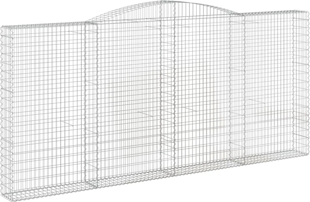 Klenuté gabionové koše 2 ks 400x30x180/200cm pozinkované železo 3146918