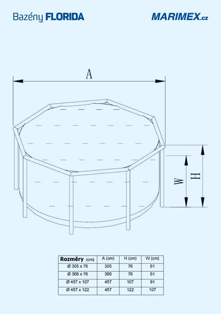 Marimex | Bazén Florida 3,05x0,76 m bez filtrace (II. jakost) | 103400920