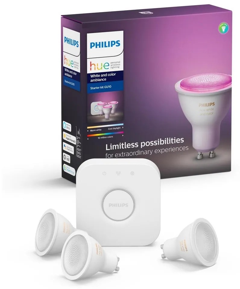 Philips Základní sada Philips Hue WHITE AND COLOR AMBIANCE 3xGU10/5,7W/230V 2000-6500K P3098