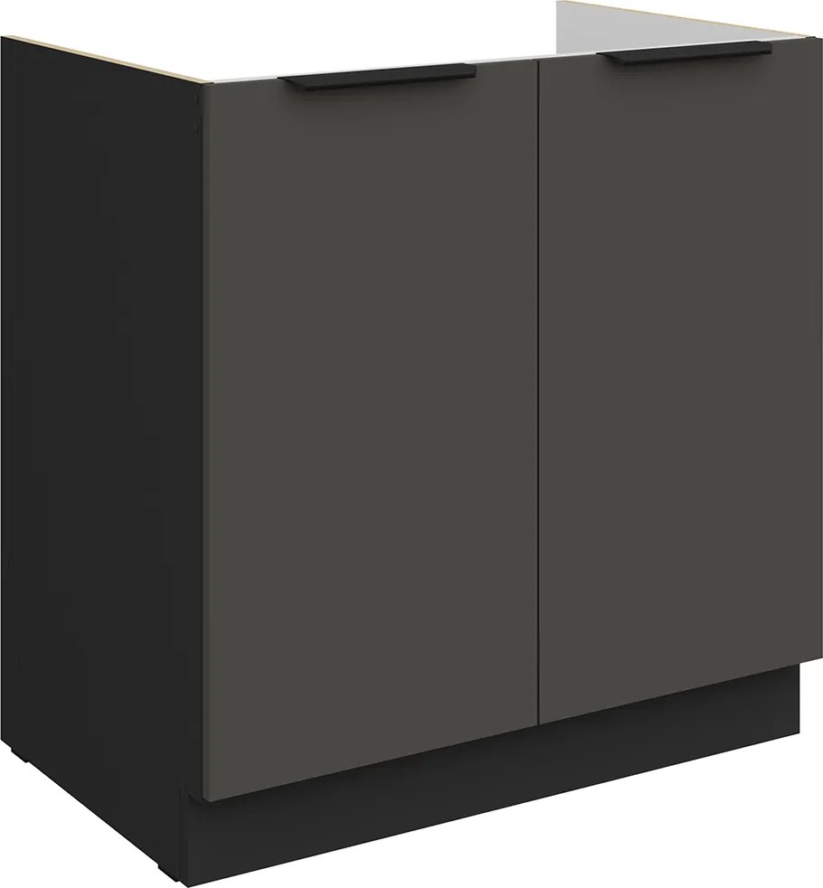 ARIA pe | dolní skříňka 80 ZL 2F dřezová | 80 cm | ANTI FINGERPRINT povrch | černá/šedá grafit