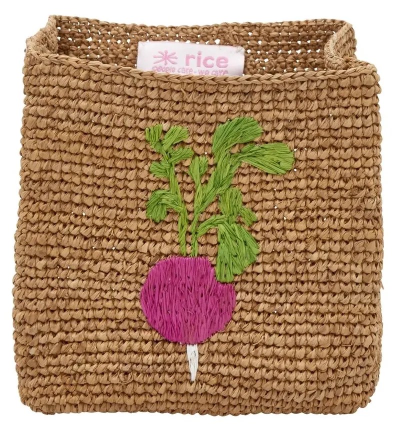 rice Úložný košík Raffia Square Tea Radish - set 2 ks, multi barva