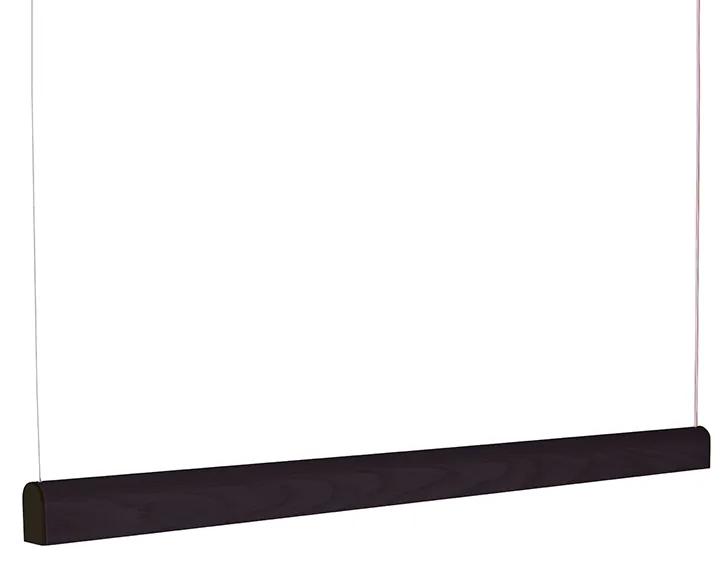 Lineární závěsné svítidlo ze dřeva Curve Dekor: Černá / Černá, Délka: 1340 mm, Teplota chromatičnosti / Stmívání: 4000 Kelvinů / Stmívatelné DALI