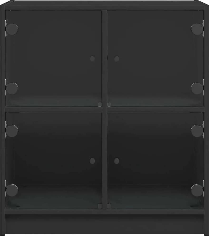 vidaXL Odkládací skříňka se skleněnými dvířky 68x37x75,5 cm [836379] Barva: Betonová šedá