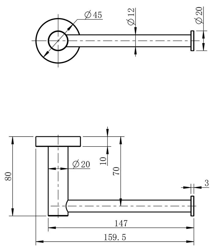 Sapho XR723B X-Round držák toaletního papíru, bez krytu, černá