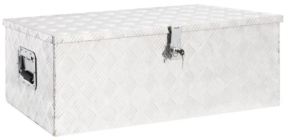 Úložný box stříbrný 90 x 47 x 33,5 cm hliník 152254