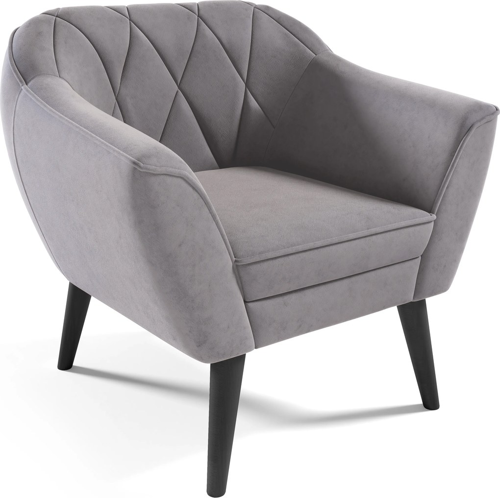 Eka Křeslo PRIME Látka Velutto: Námořnická modř (Velutto 25), Výběr nohou: Přírodní