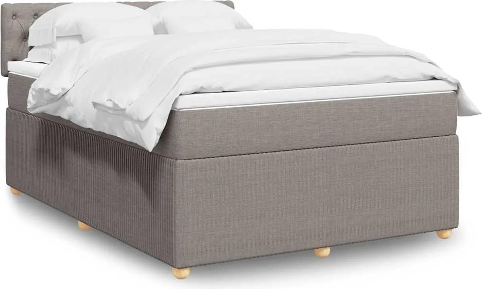Box spring postel s matrací taupe 140x200 cm textil 3287490