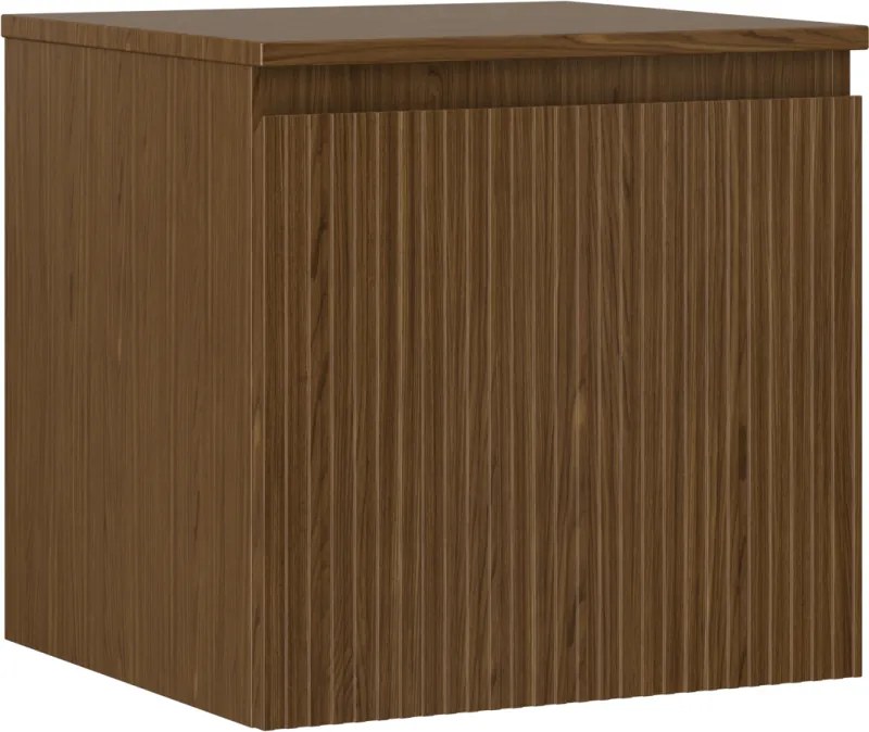 Mexen Rivel, koupelnová skříňka 50 cm s horní částí, 1 zásuvka, drážkovaná, ořech, 91A20-05047-1-BFC86