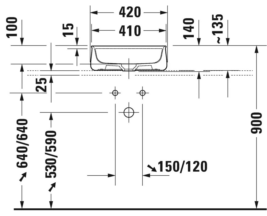 Duravit Zencha - Umyvadlová mísa 420x420x140 mm, matný antracit 2374421371