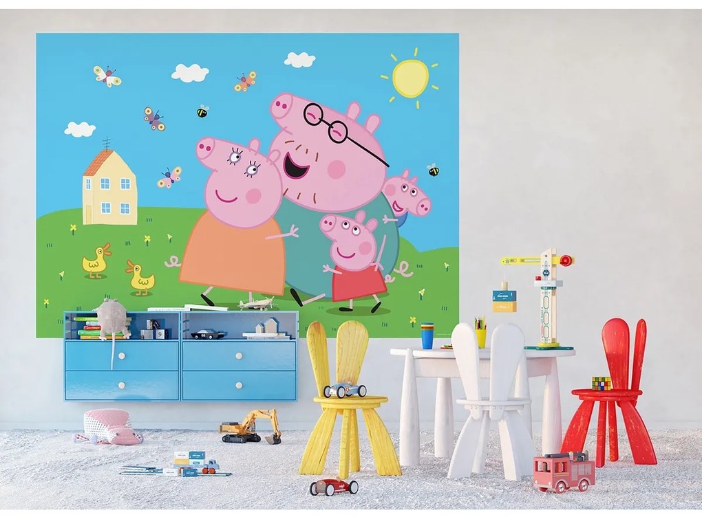 Dětská fototapeta Pepa Pig 252 x 182 cm, 4 díly