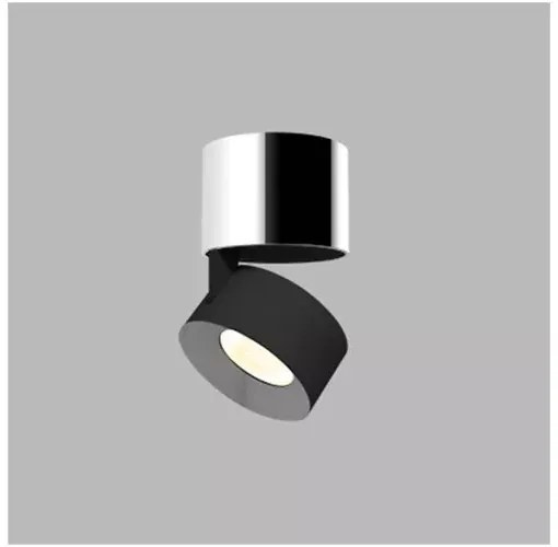 Stropní natáčecí a výklopné bodové LED světlo KLIP ON - chrom, černá, 2700 K