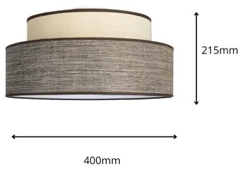 Stropní svítidlo GRACE 1xE27/60W/230V pr. 40 cm krémová/hnědá