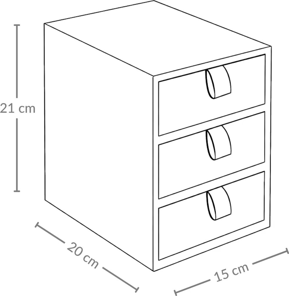 Bambusový organizér NILA se 3 šuplíky, 21 cm