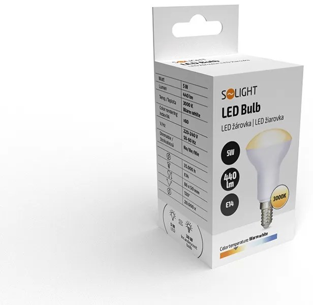SOLIGHT SMD LED žárovka reflektorová R50 5W E14 3000K 440lm