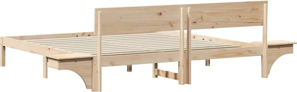 Rám postele s čelo Hnědá 200 x 200 cm Masivní borové dřevo 3385748